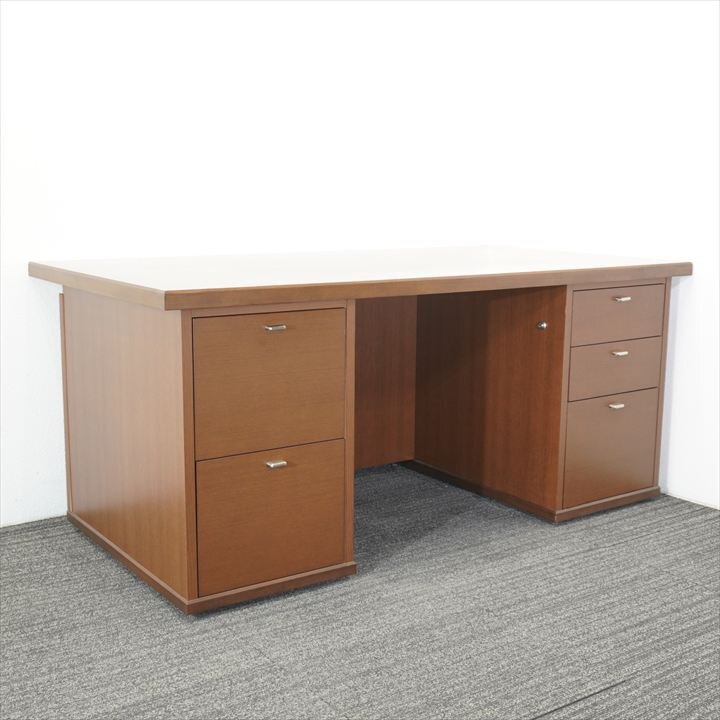 コクヨ マネージメント70シリーズ 木製両袖机 W1600- 中古オフィス家具の専門店-天下一